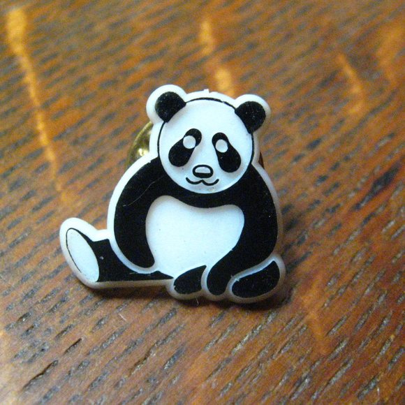 Panda Bear | Accessories | Panda Bear Black White Vintage Lapel Pin ...